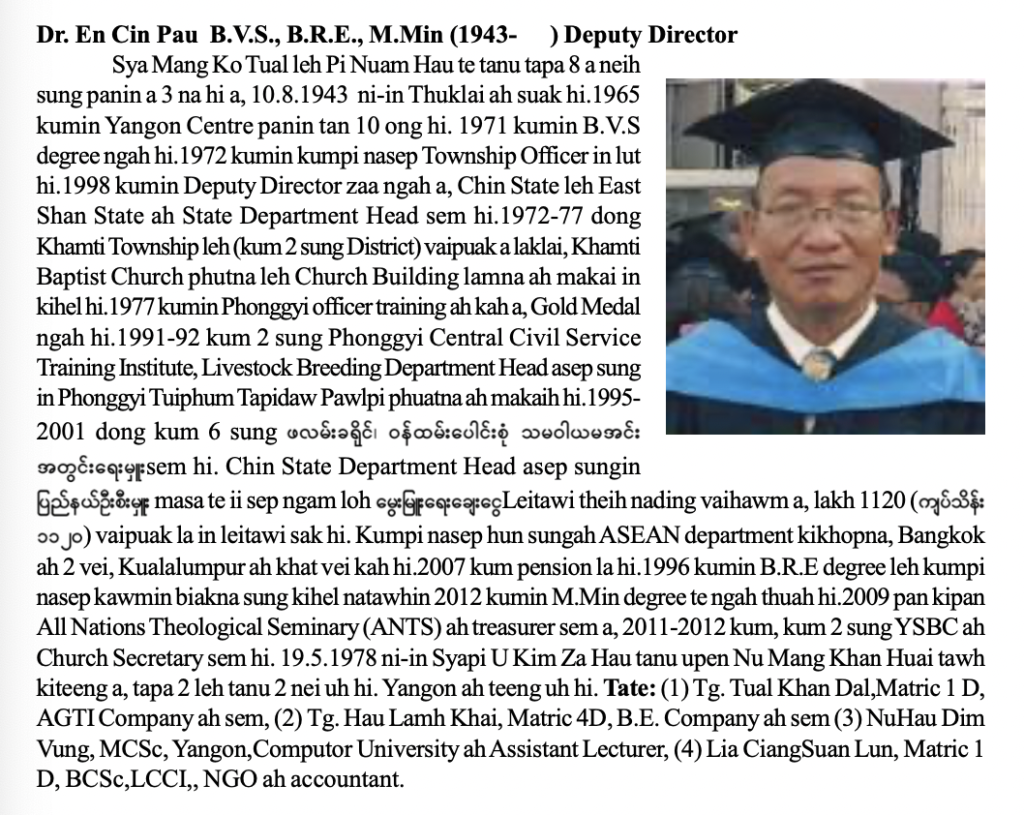 Dr. En Cin Pau » Zomi Pedia